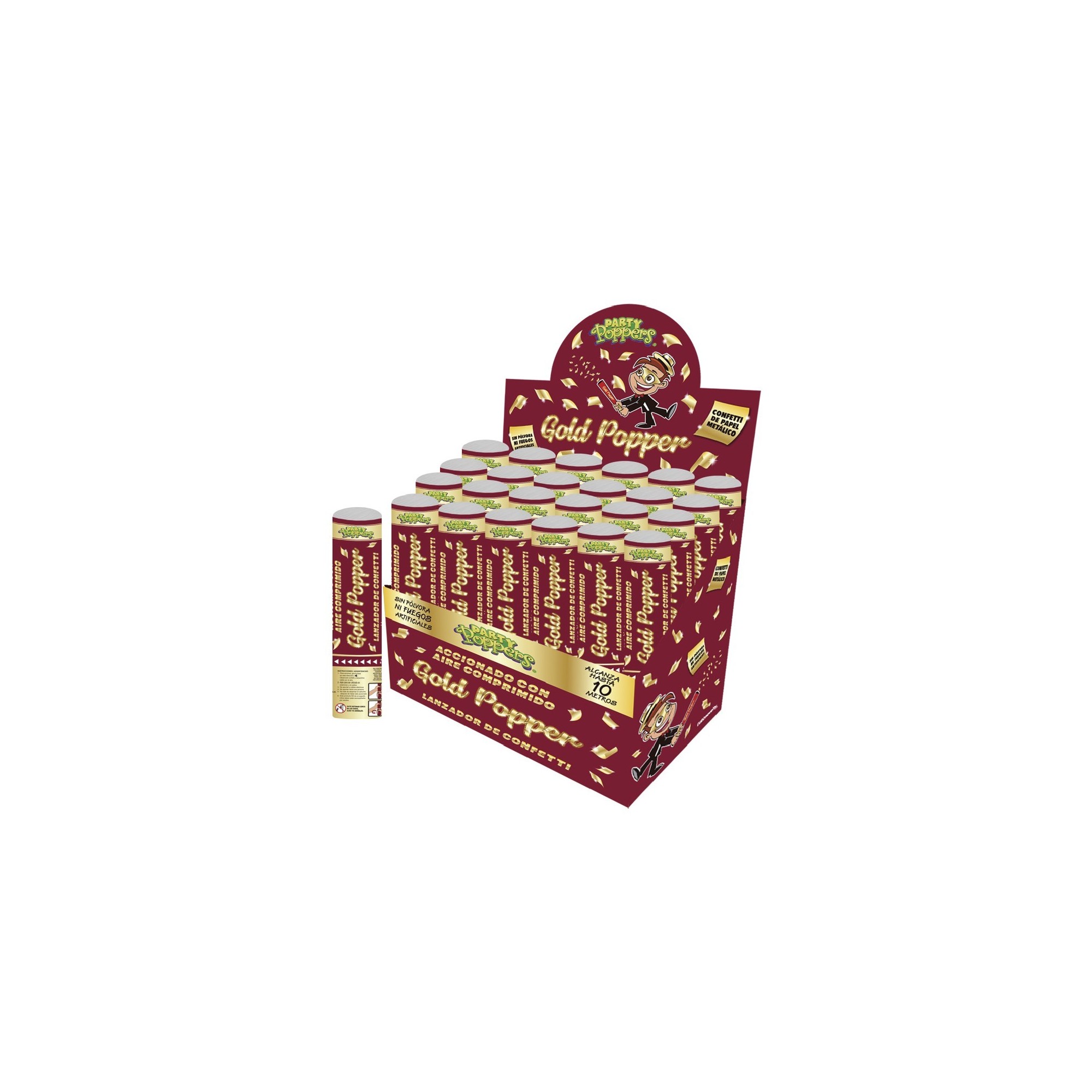 PARTY POPPER 20CM GOLD EURO